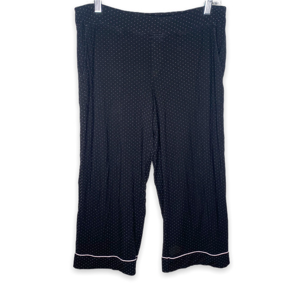 Soma | Intimates & Sleepwear | Soma Black Pink Polka Dot Wide Leg Capri ...